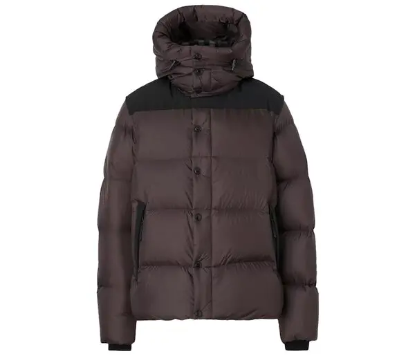 Burberry Detachable Sleeve Hooded Puffer Jacket - Dark Peat Brown