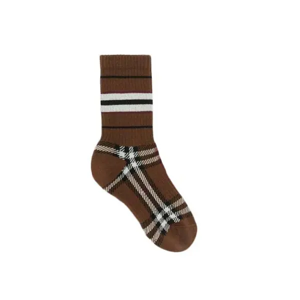 Burberry Check Socks - Brown