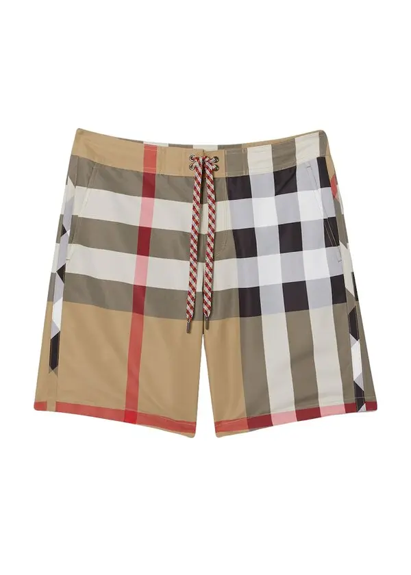 Burberry Check Swim Shorts - Archive Beige