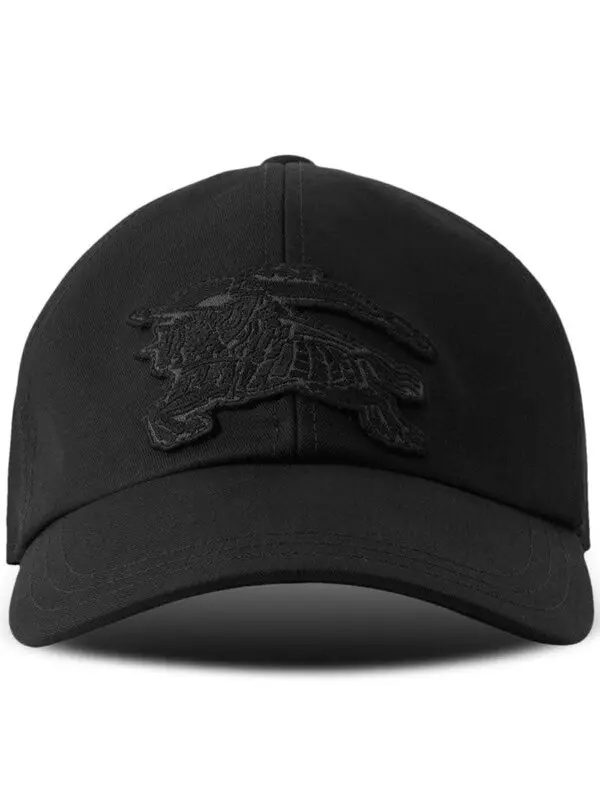 Burberry Ekd Applique Cotton Baseball Cap - Black