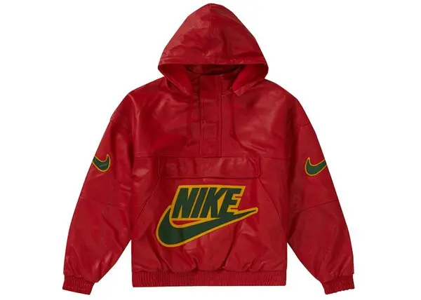 Supreme Nike Leather Anorak - Red