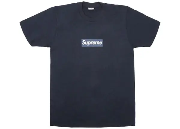 Supreme New York Yankees Box Logo Tee Shirt - Navy Blue