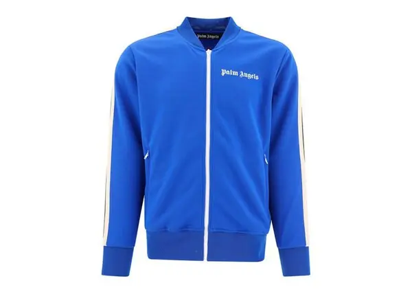 Palm Angels Bomber Track Jacket - Bright Blue/off/white