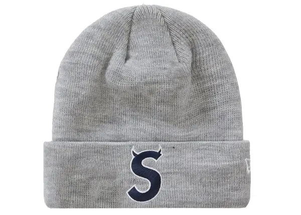 Supreme New Era S Logo Beanie - Heather Grey