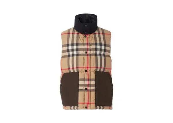 Burberry Check Print Padded Down Vest