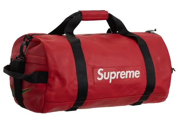 Supreme Leather Duffle Bag - Red