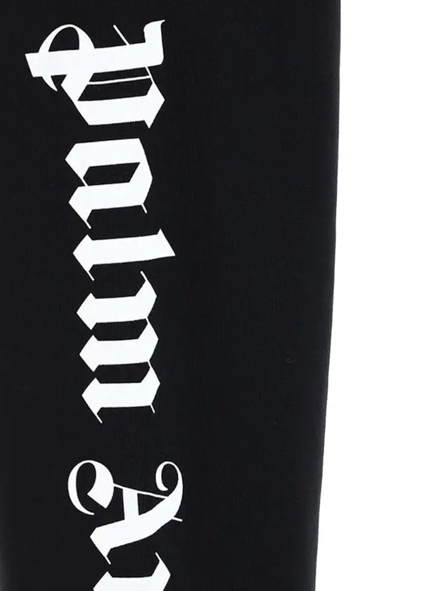 Palm Angels Gothic Logo Print Track Pants - Black/white