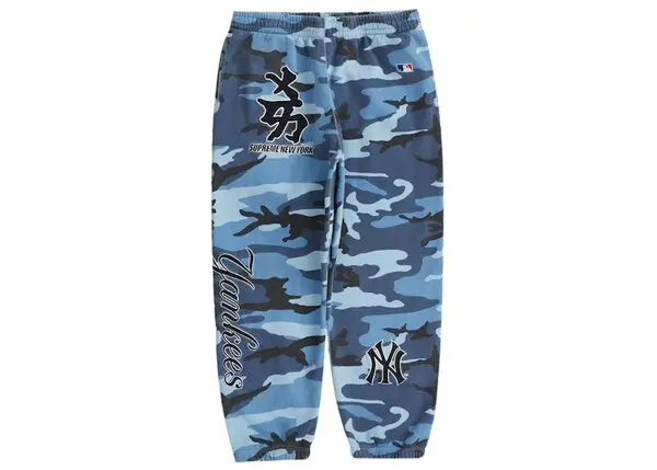 Supreme New York Yankees Kanji Sweatpant - Blue Camo