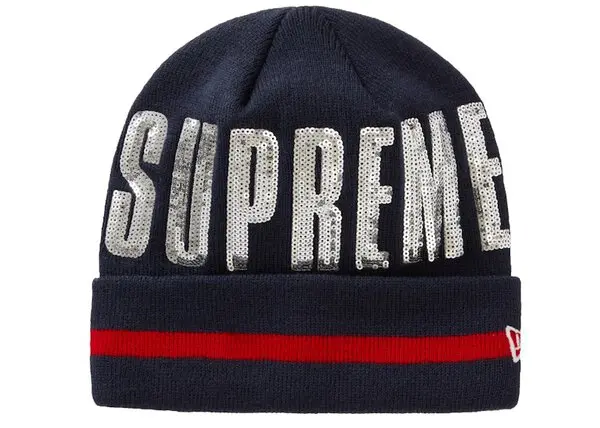 Supreme Sequin Beanie - Navy Blue