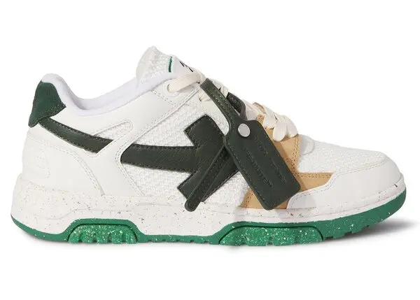 Off-White Out Of Office Low Slim Sneakers - White Green