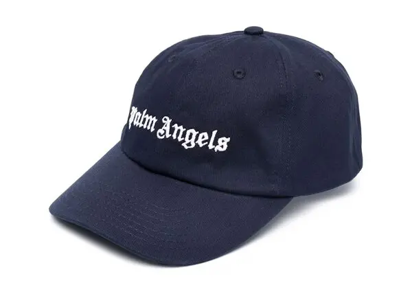Palm Angels Embroidered Logo Cap - Navy Blue White
