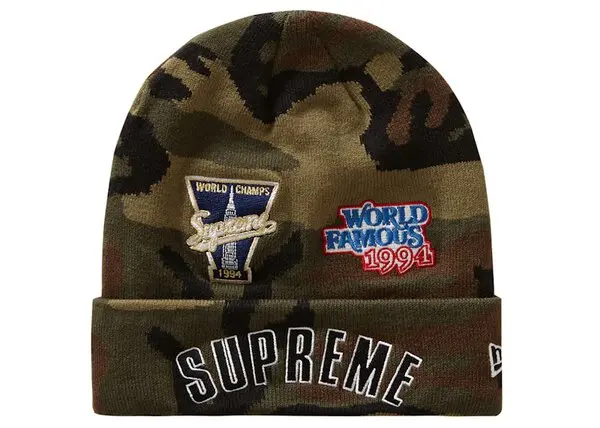 Supreme New Era Championship Beanie - Woodland Camo