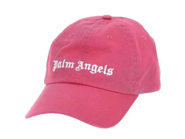 Palm Angels Embroidered Gothic Logo Strapback Cap - Pink/white