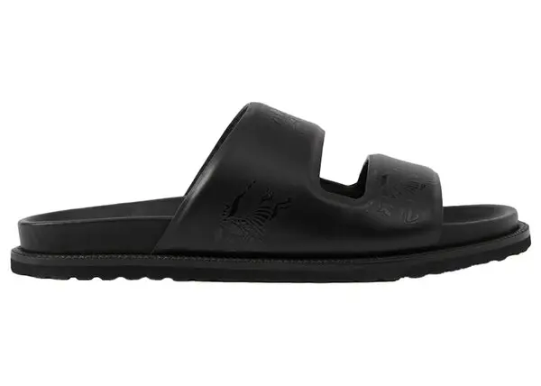 Burberry Embossed Ekd Leather Slides