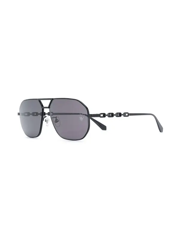 Off-White Wright Aviator Sunglasses - Black/grey (omri007f20met0011000)