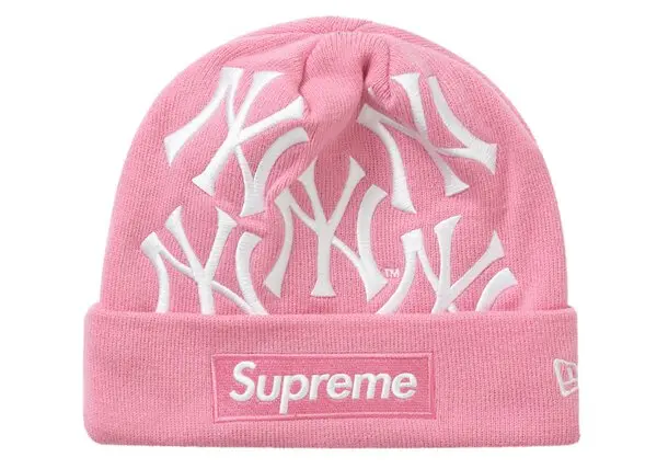 Supreme New York Yankees New Era Box Logo Beanie - Pink