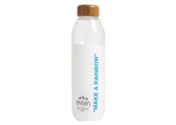 EVIAN BY VIRGIL ABLOH X Soma Make A Rainbow Refillable Glass Water Bottle - White/light Blue