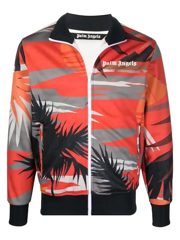 Palm Angels Hawaii Track Jacket - Red/multi/off White