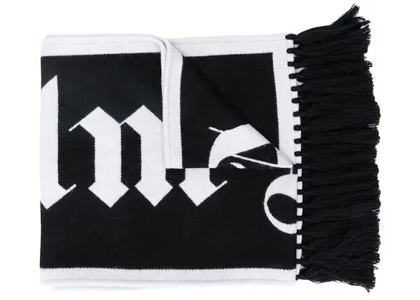 Palm Angels Jacquard Logo Scarf - Black/white