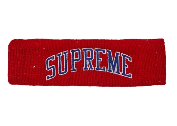 Supreme Sequin Arc Logo Headband - Red