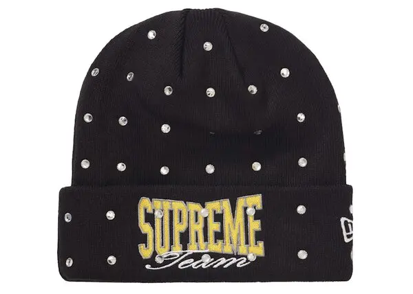 Supreme Rhinestone Beanie - Black