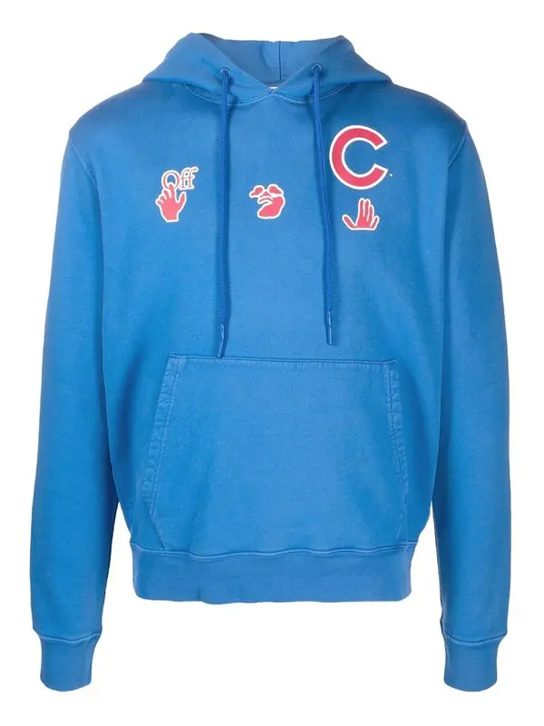 Off-White X Mlb Chicago Cubs Hoodie - Blue/red/white