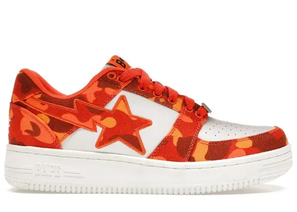 BAPE A Bathing Ape Sta Heron Prestonin Sneakers - White/orange