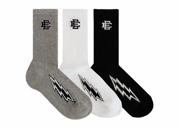 ERIC EMANUEL Ee Bolt Socks - Black/grey/white