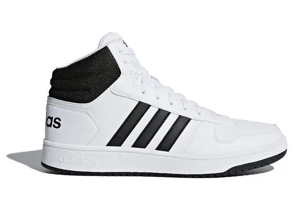 Adidas Hoops 2.0 Mid Top Sneakers - Cloud White/core Black/core Black