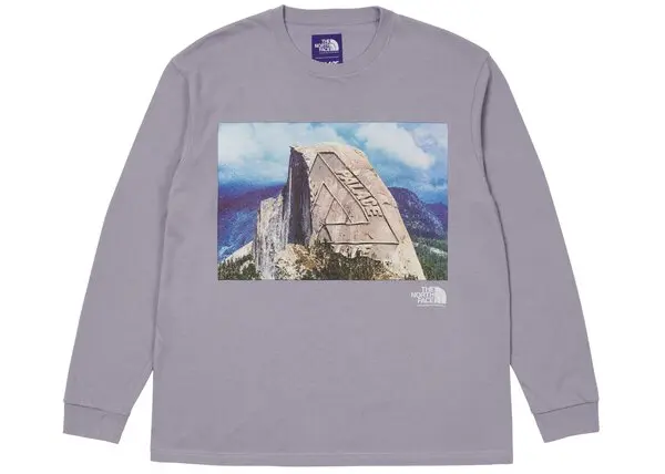 Palace X The North Face Label Longsleeve Graphic T-Shirt - Purple