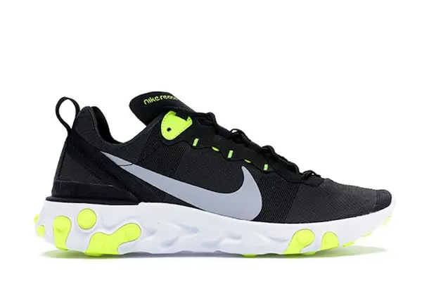 Nike React Element 55 Sneakers - Black/wolf Grey/volt
