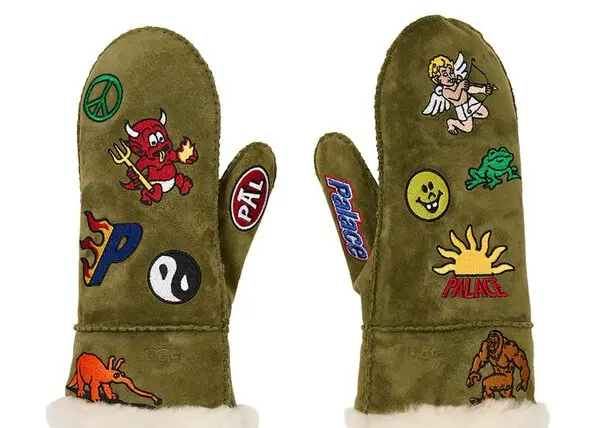 PALACE X Ugg Sheepskin Mittens - Burnt Olive