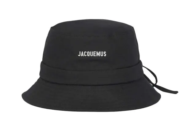 Jacquemus Le Bob Gadjo Bucket Hat With Bow Detail - Black