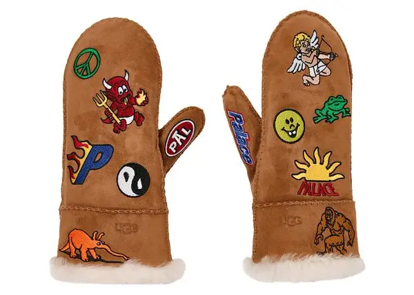 PALACE X Ugg Sheepskin Mittens - Chestnut