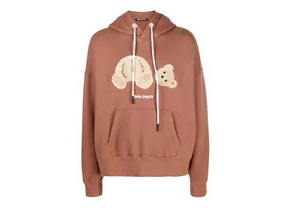 Palm Angels Bear Motif Hoodie - Brown