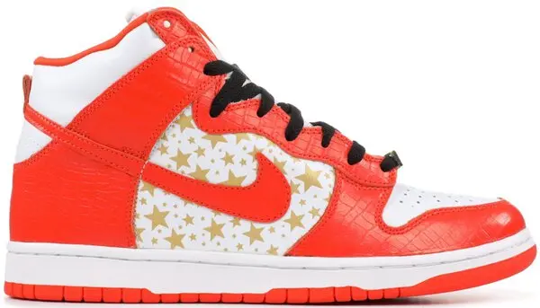 Nike Dunk High Supreme Orange Stars Sneakers - White/college Orange