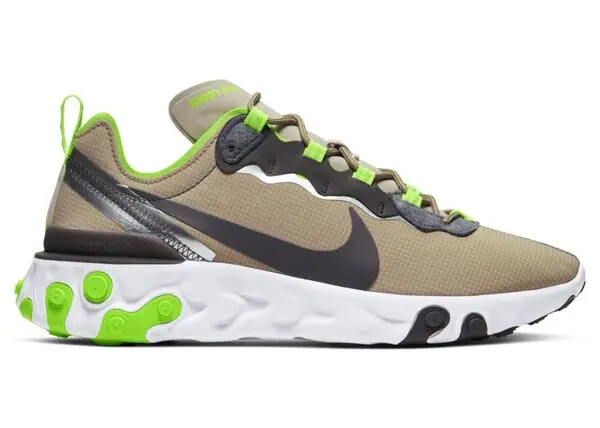Nike React Element 55in Sneakers - Khaki/lime Green