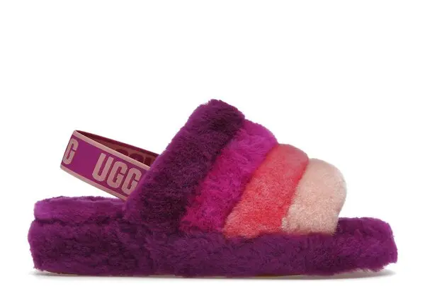 UGG Fluff Yeah Slide - Pink/purple/rainbow