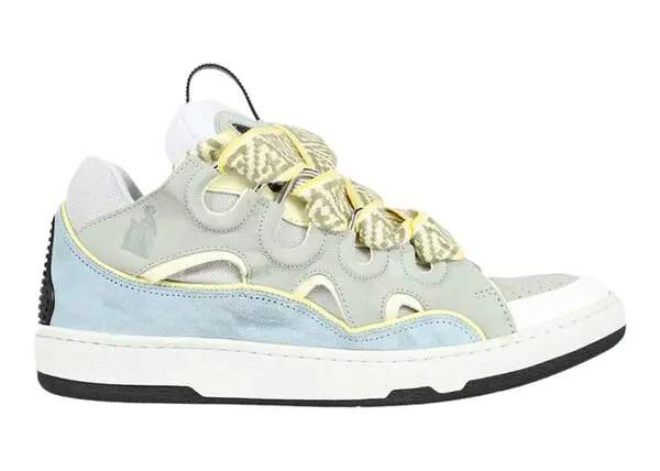 LANVIN Curb Low-top Sneakers - Grey/blue/yellow