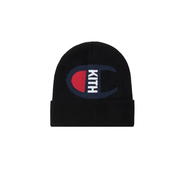 Kith Champion Intarsia Logo Beanie - Black