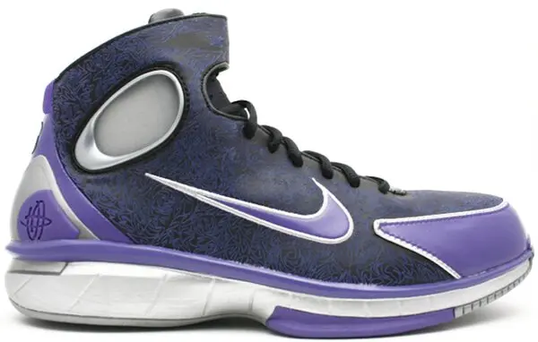 Nike Air Zoom Huarache 2k4 Kb Sneakers - Black/metallic Silver/varsity Purple