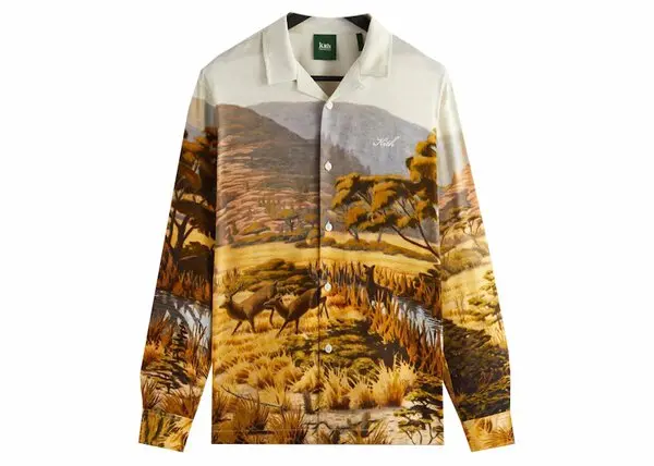 Kith Amnh Landscape Long Sleeve Camp Collar Shirt