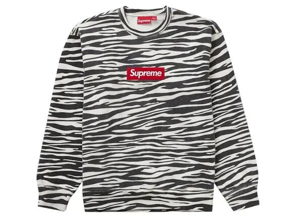 Supreme Box Logo Crewneck Sweatshirt - Zebra