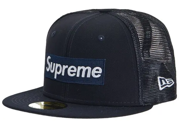 Supreme Box Logo Mesh Back New Era Cap - Navy Blue