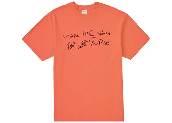 Supreme Buju Banton Wake The World Tee Shirt - Neon Orange