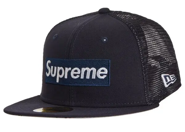 Supreme Box Logo Mesh Back Cap - Navy Blue