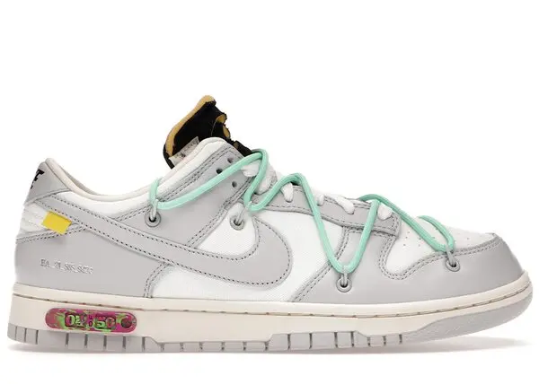 Nike Dunk Low Off-white Lot Sneakers - Sail/neutral Grey/green Glow