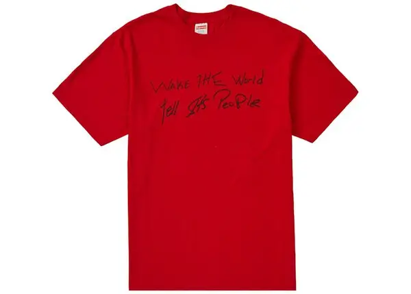 Supreme Buju Banton Wake The World Tee Shirt - Red
