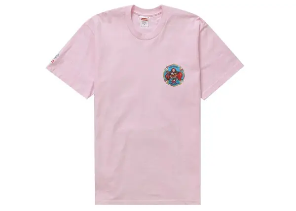 Supreme Fdny Engine 9 Tee Shirt - Light Pink