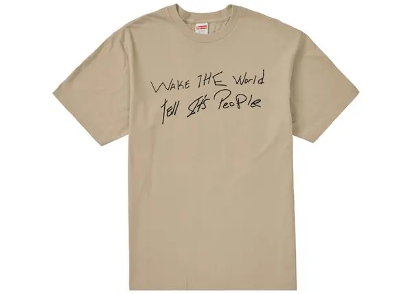 Supreme Buju Banton Wake The World Tee Shirt - Clay
